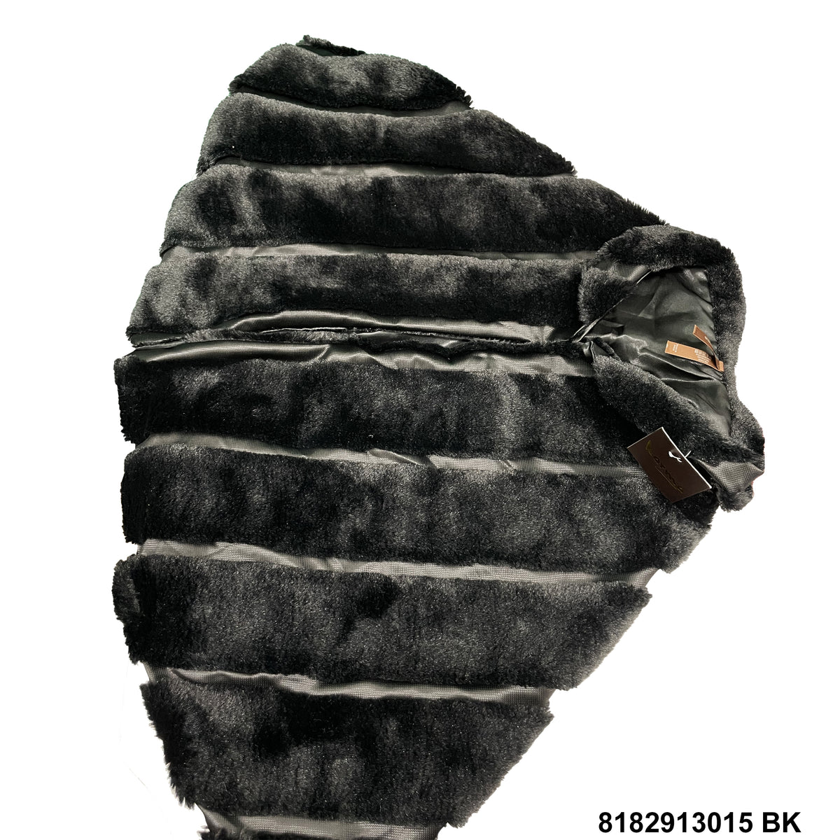 Fluffy faux fur collar cape 8182913015 BK – Kaashusa