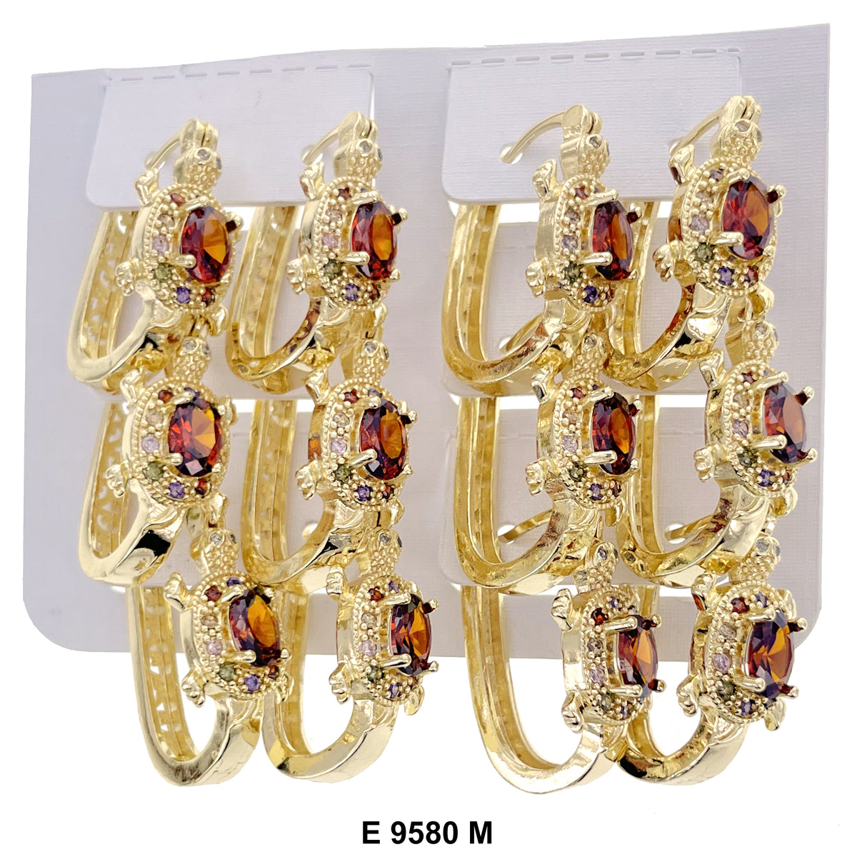 CZ Turtle Huggies Earrings E 9580 – Kaashusa