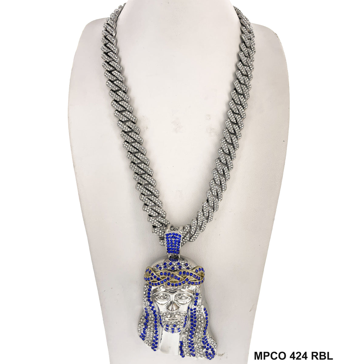 Jesus Face Icy Bling Hip Hop Chain Necklace MPCO 424 RBL – Kaashusa