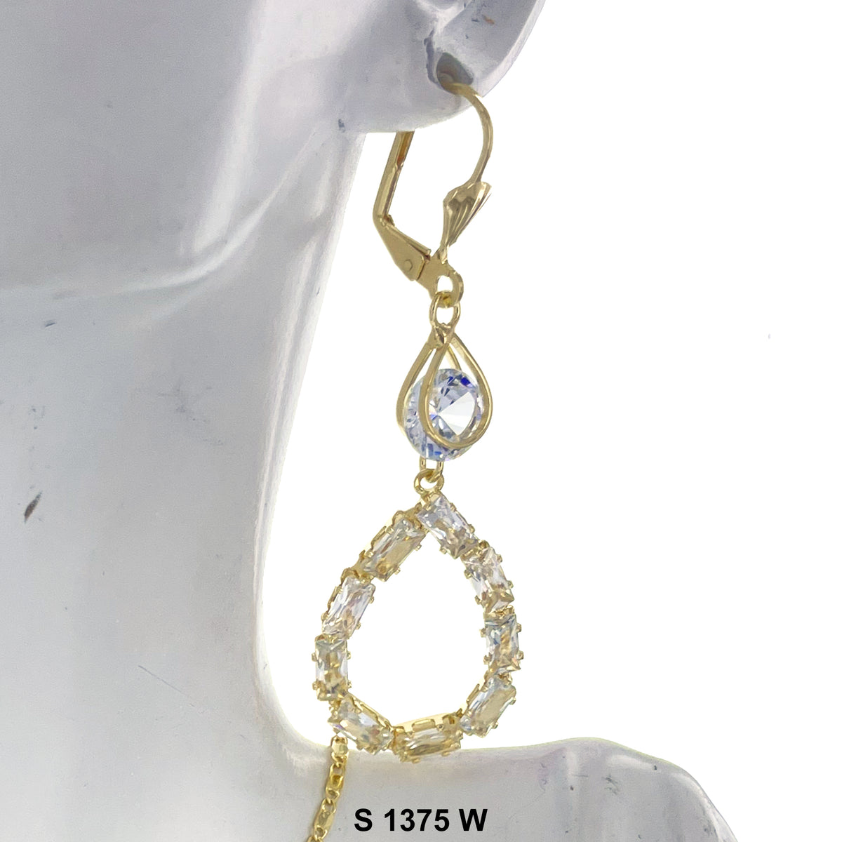 Double Tear Drop Stone Necklace Set S 1375 W – Kaashusa