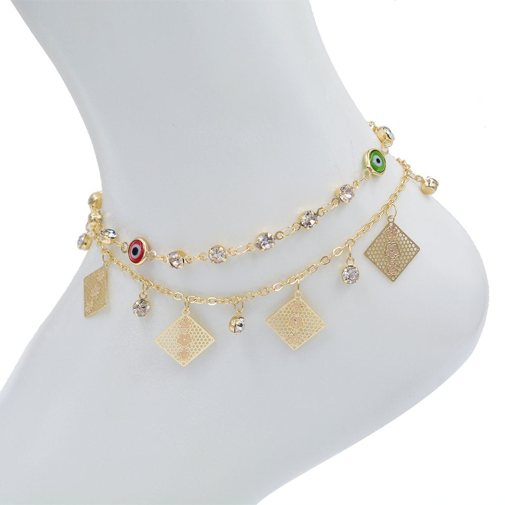 Square With Eye Charms Chunky Bracelet A 1107 – Kaashusa