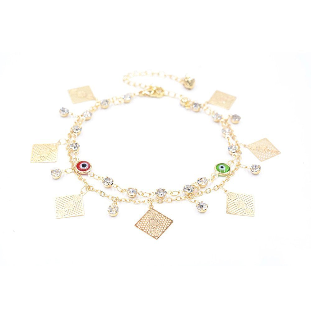 Square With Eye Charms Chunky Bracelet A 1107 – Kaashusa