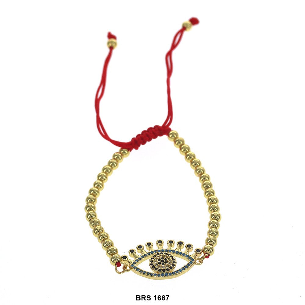 Evil Eye Thread And Beads Adjustable Bracelet BRS 1667 – Kaashusa