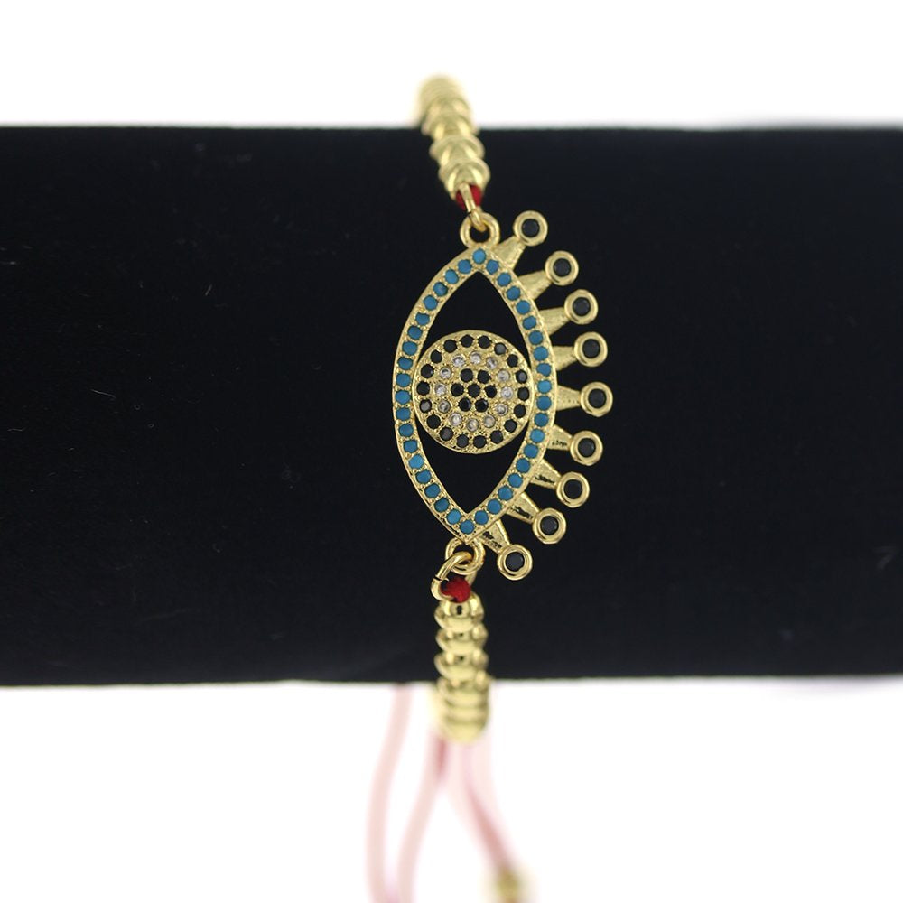 Evil Eye Thread And Beads Adjustable Bracelet BRS 1667 – Kaashusa