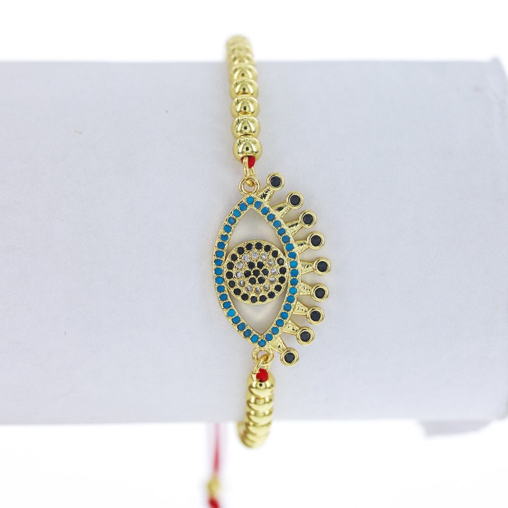 Evil Eye Thread And Beads Adjustable Bracelet BRS 1667 – Kaashusa