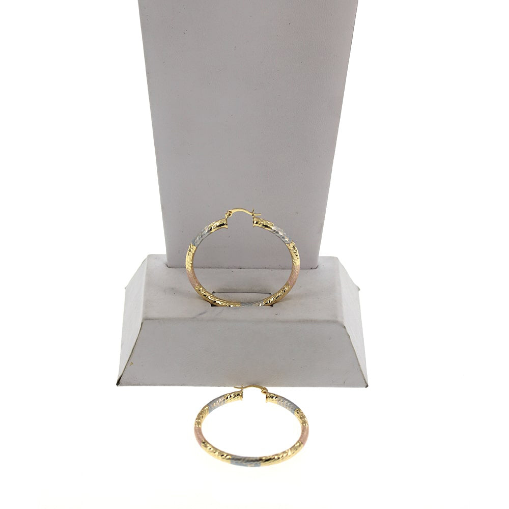 Engraved Design Hoop Earrings E 6421 L – Kaashusa